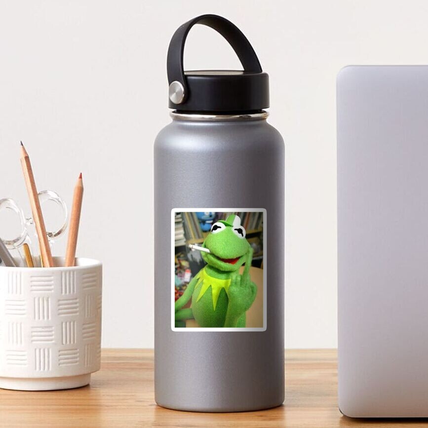 "Kermit middle finger" Sticker for Sale by martimmendes | Redbubble