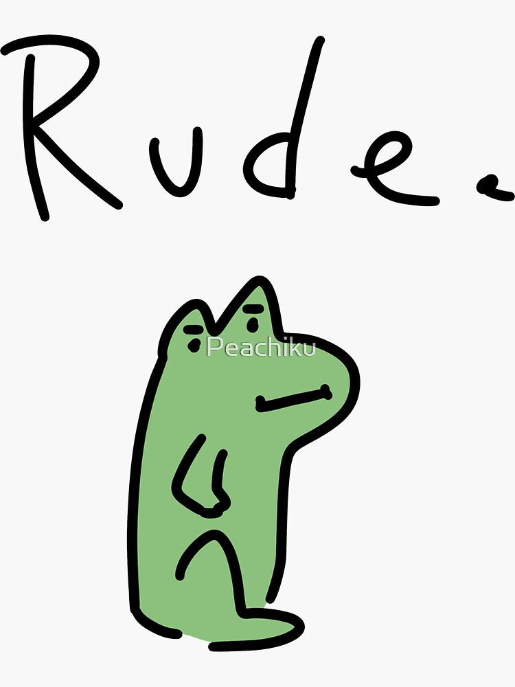 "Rude Frog" Sticker for Sale by Peachiku | Redbubble