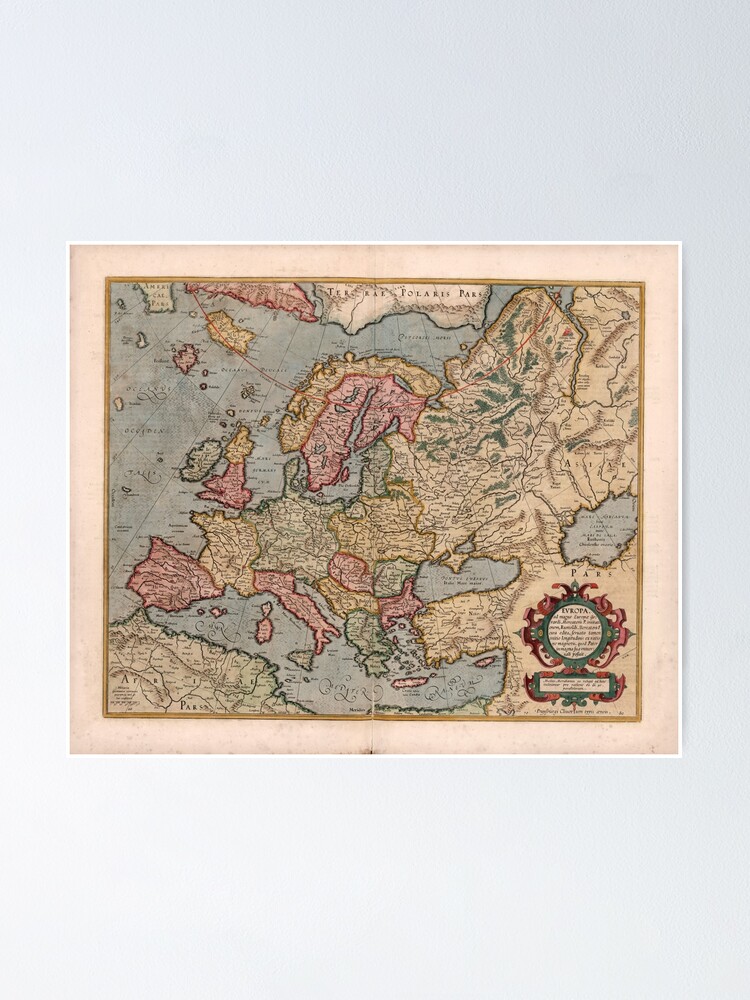 "Map of Europe, 1623 by Mercator" Poster for Sale by ganje | Redbubble