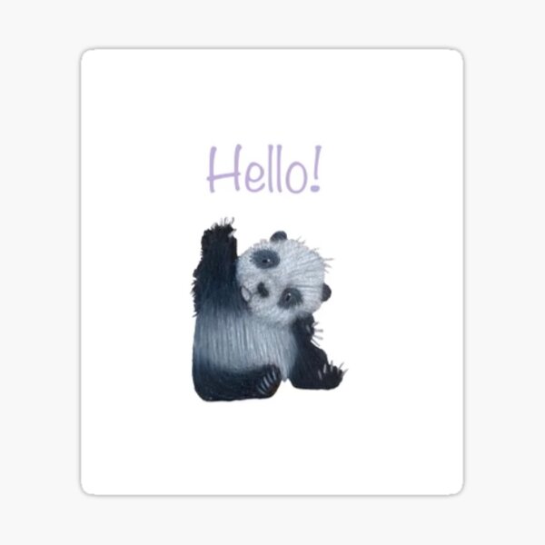 "Cute waving panda" Sticker for Sale by CaylinCreates | Redbubble