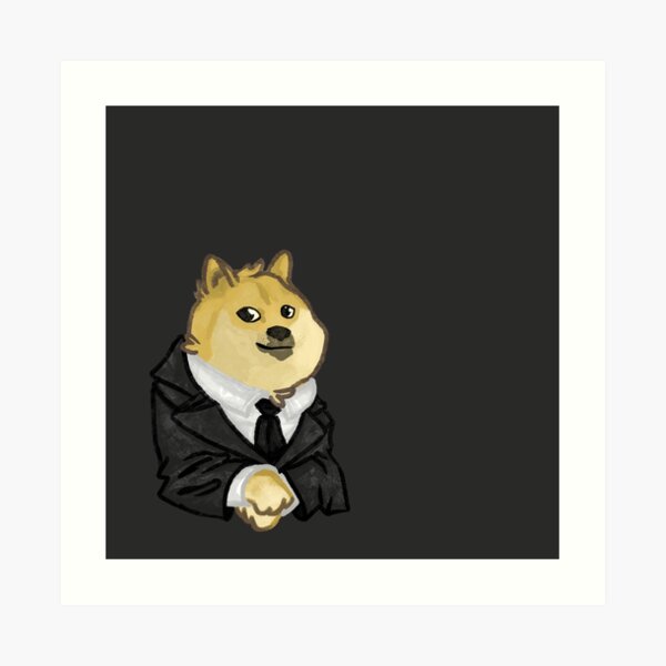 "Cute Chibi-Style Doge Meme In a Business Suit" Art Print by AVIANC3 ...