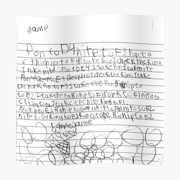 Póster «Las notas de Penélope de una partida de ajedrez con su hermana ...