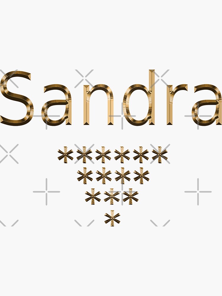 "American Woman Name - Golden Name Sandra" Sticker for Sale by ...