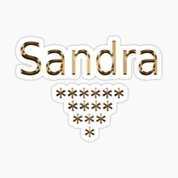 "American Woman Name - Golden Name Sandra" Sticker for Sale by ...