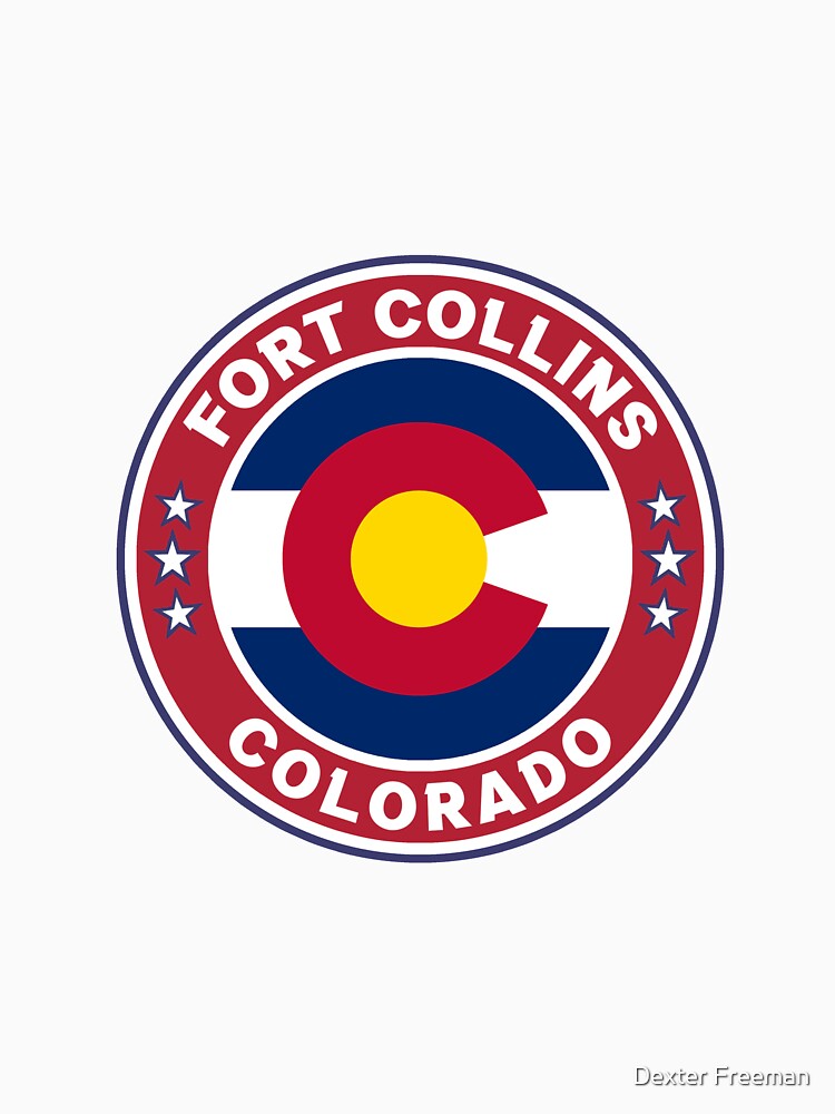 "Fort Collins - Colorado State Flag inside USA Flag Colors" T-shirt for ...