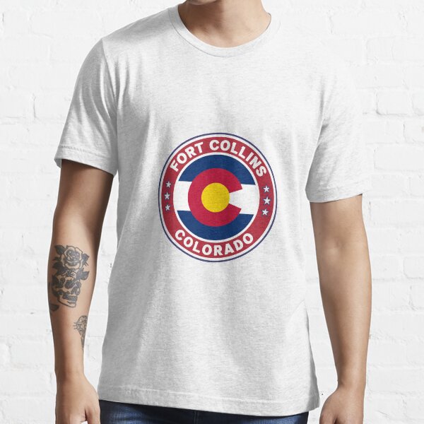 "Fort Collins - Colorado State Flag inside USA Flag Colors" T-shirt for ...