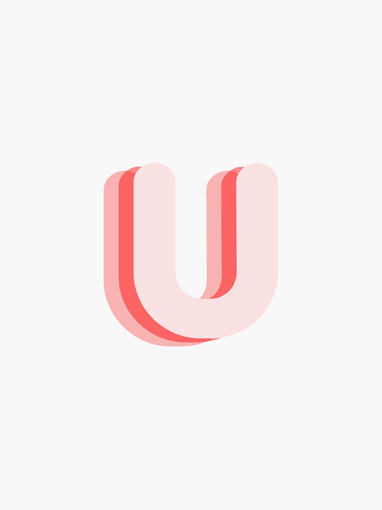 "Retro Letter "U" Sticker" Sticker for Sale by chollemarie | Redbubble
