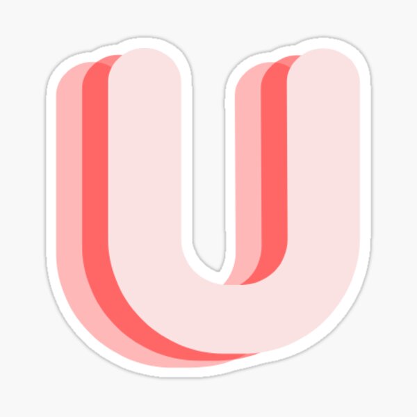 "Retro Letter "U" Sticker" Sticker for Sale by chollemarie | Redbubble