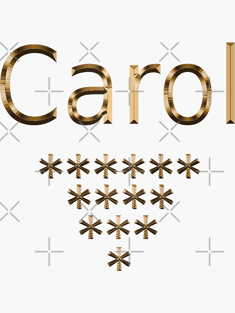 "American Woman Name - Golden Name Carol" Sticker for Sale by ...
