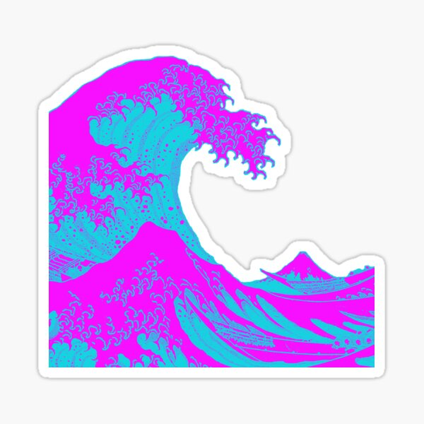 "Aesthetic The Great Wave off Kanagawa - Hokusai" Sticker by ind3finite ...