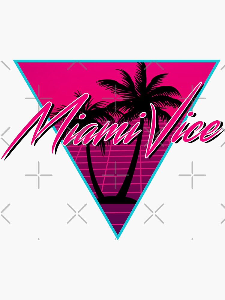 "Miami Vice Synthwave Logo Design" Sticker von RetroDean | Redbubble