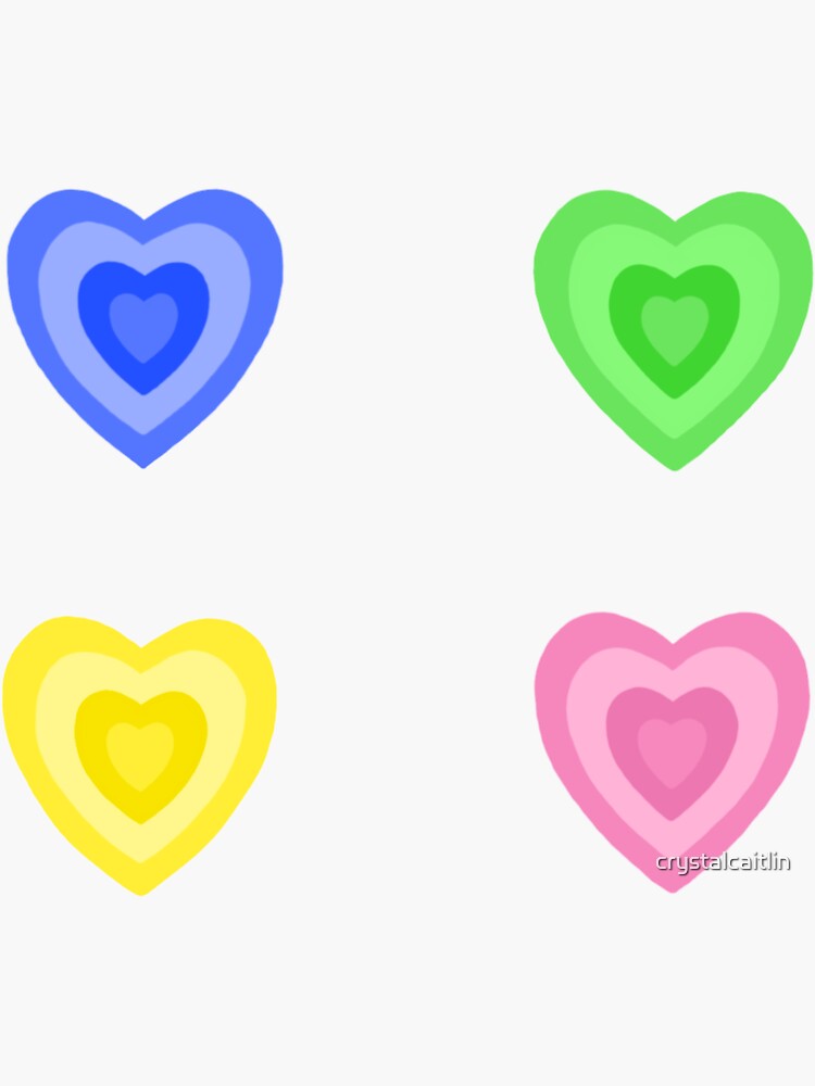 "Retro Hearts Sticker Pack" Sticker for Sale by crystalcaitlin | Redbubble