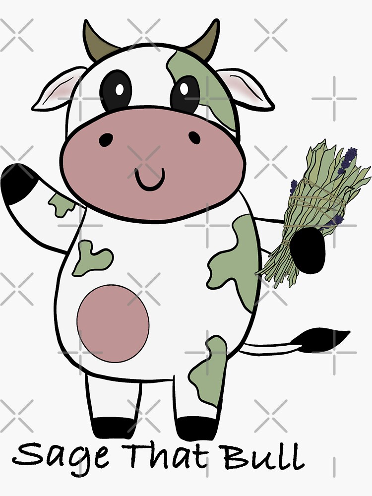 "Sage cow " Sticker for Sale by CRTlexa | Redbubble