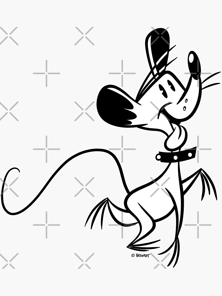 "Mouse Dog Retro 30s Cartoon Rubber Hose Style" Sticker for Sale by ...