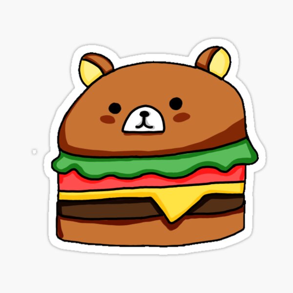 "Hamburger bear" Sticker for Sale by missgirl666 | Redbubble