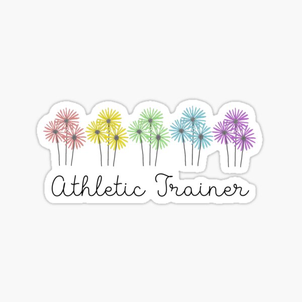 "Athletic Trainer Flowers - Rainbow" Sticker by LilCandyCorn | Redbubble