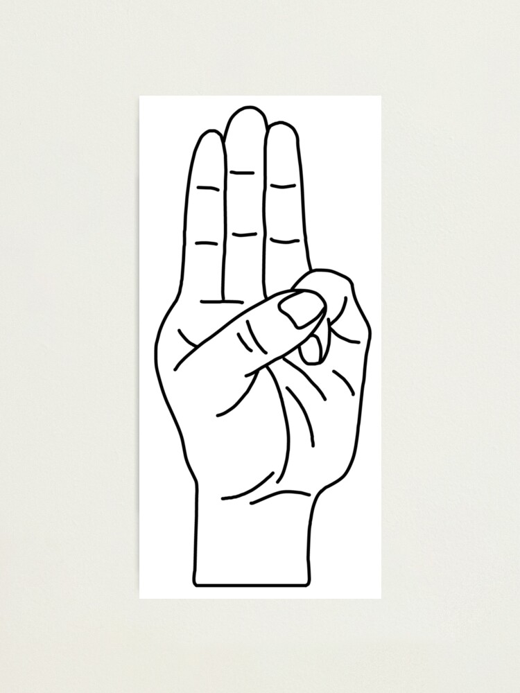 "Myanmar hand sign line drawing" Photographic Print for Sale by line-on ...