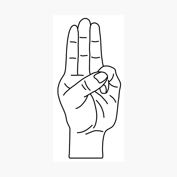 "Myanmar hand sign line drawing" Photographic Print for Sale by line-on ...