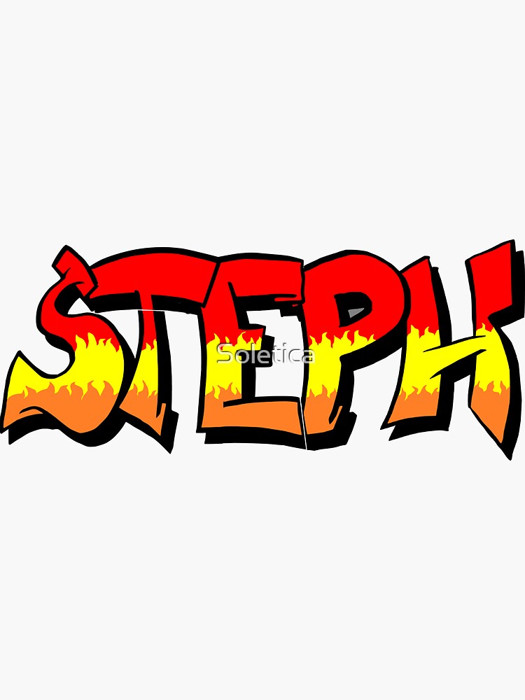 "Steph Graffiti Name Red Yellow Gold" Sticker for Sale by Soletica ...