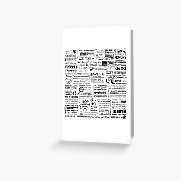 "Princess Bride Poison Scene - Black on White" Greeting Card for Sale ...