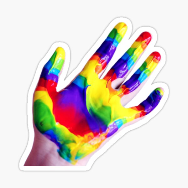 "Froot Loop colored hand" Sticker by nez85 | Redbubble