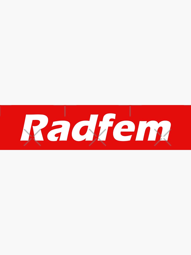 "RadFem - Red Background" Sticker for Sale by Womanation | Redbubble