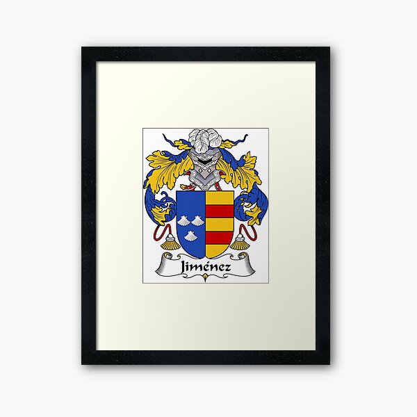 "Jimenez Coat of Arms/Family Crest" Framed Art Print for Sale by ...