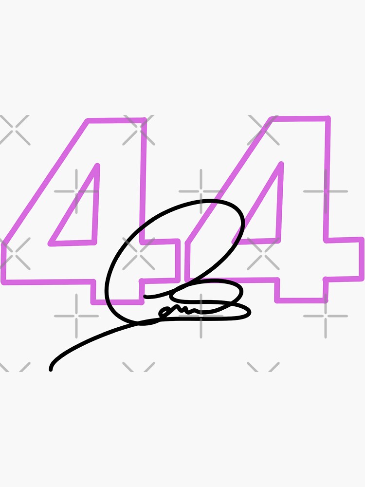 "Lewis Hamilton No. 44 signatures" Sticker for Sale by Matick | Redbubble