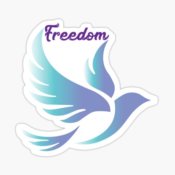 "freedom " Sticker by MARIEMHACHICHA | Redbubble