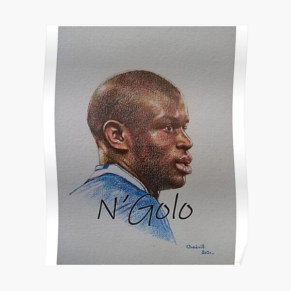 "n'golo kante drawing" Poster by thailetters | Redbubble