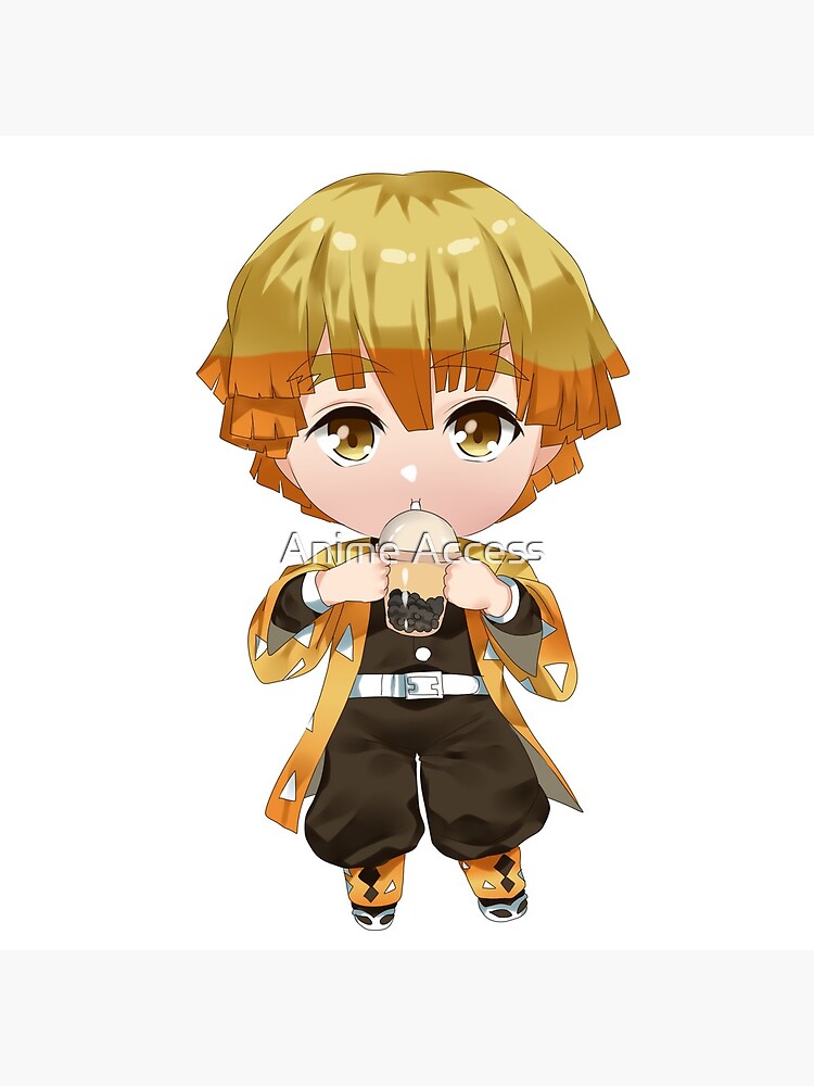 Poster « Zenitsu Agatsuma Boba Milk Bubble Tea Démon Slayer Kimetsu No ...