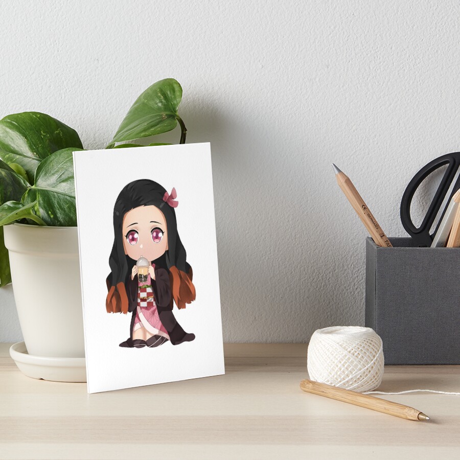 Impression rigide « Nezuko Kamado Boba Milk Bubble Tea Démon Slayer ...