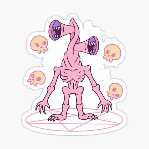 "Kawaii Pastel Goth Creepy Siren Head Ritual Summon" Sticker by ...