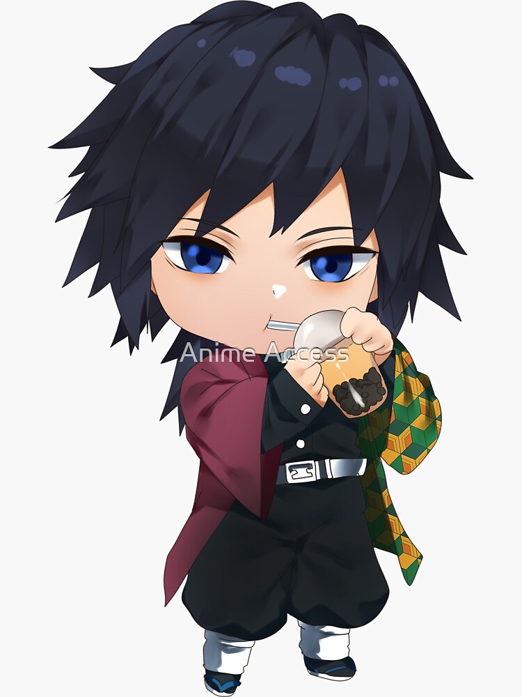 Sticker « Giyu Tomioka Boba Milk Bubble Tea Démon Slayer Kimetsu No ...
