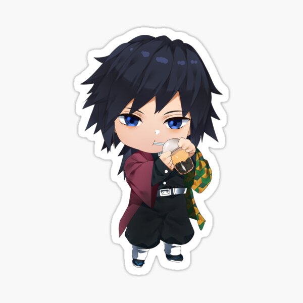 Sticker « Giyu Tomioka Boba Milk Bubble Tea Démon Slayer Kimetsu No ...