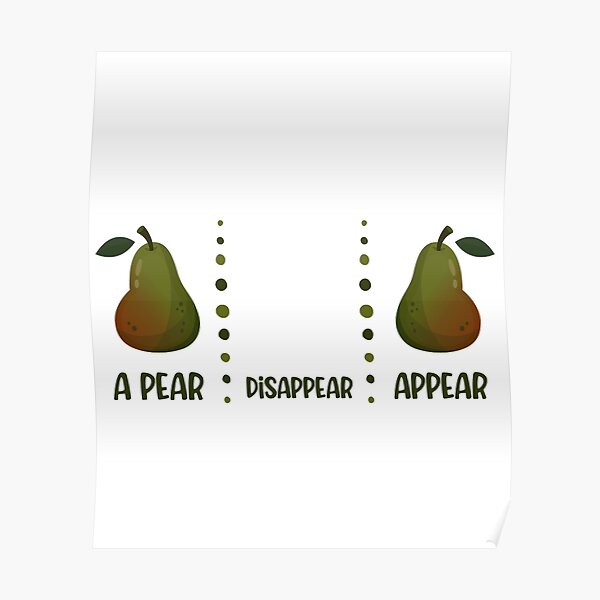"Pear, Disappear, Puns, Dad Jokes" Poster by FuntasticDez | Redbubble