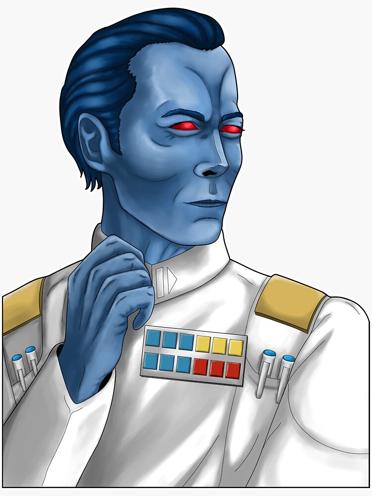 "Thrawn Lars Mikkelsen portrait" Sticker for Sale by Milena Stardream ...
