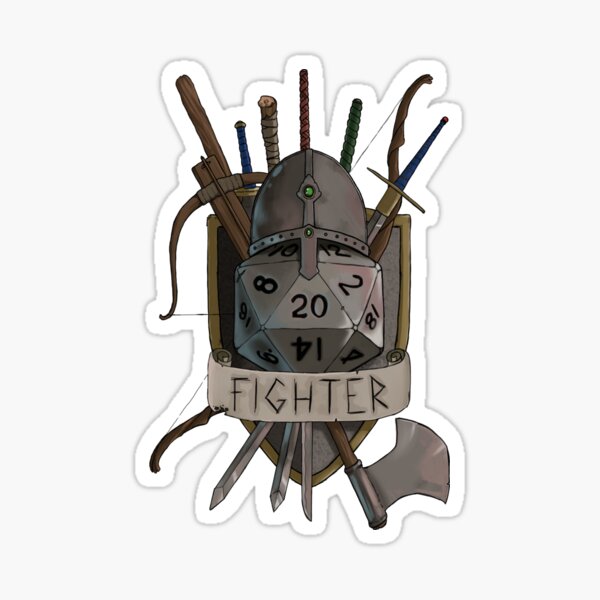 "D20 Fighter" Sticker by Ixor | Redbubble