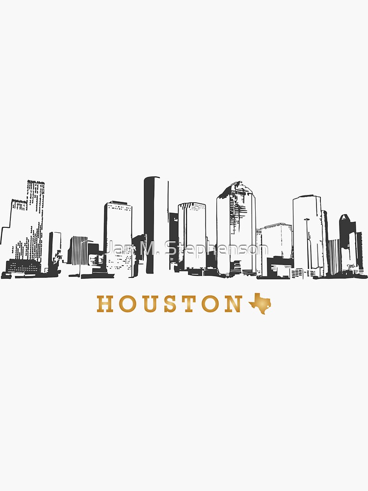 "Houston, Texas Skyline" Sticker by janmstephenson | Redbubble