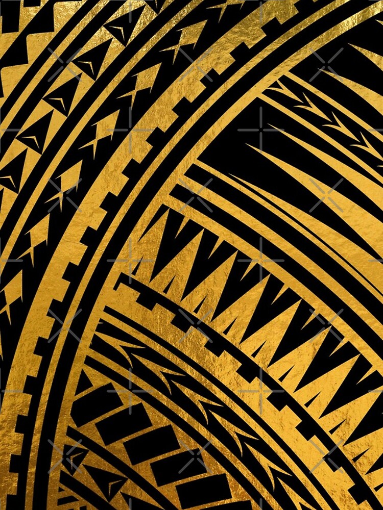"Samoan Tatau - Gold Foil Polynesian Design Tatau" iPhone Case for Sale ...