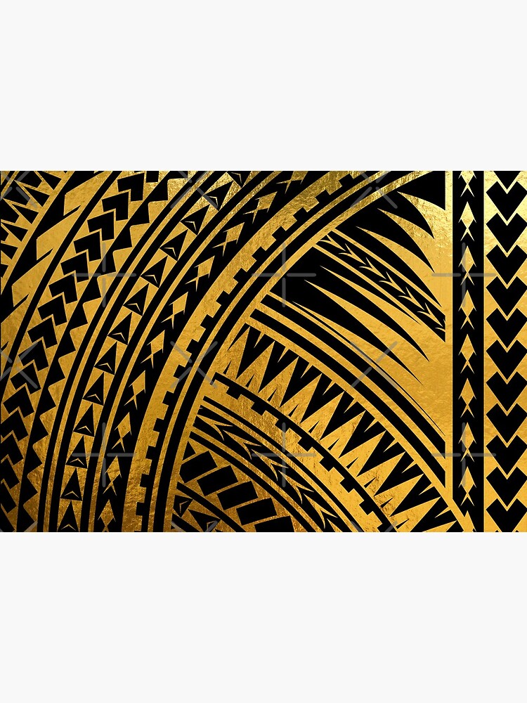 "Samoan Tatau - Gold Foil Polynesian Design Tatau" Mask for Sale by ...