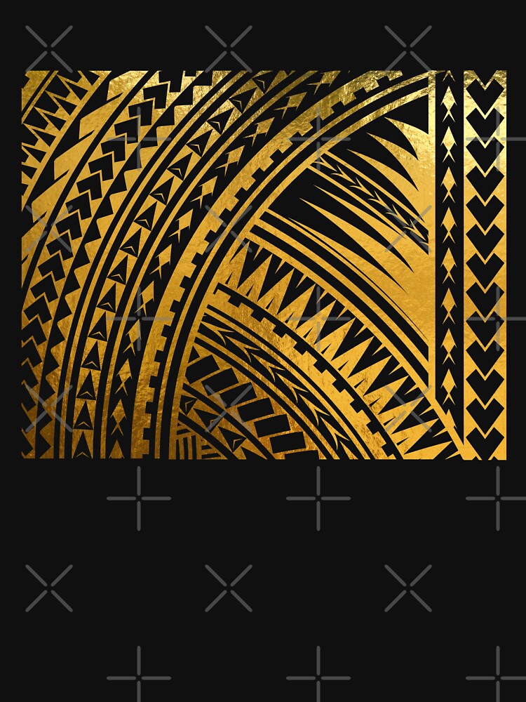 "Samoan Tatau - Gold Foil Polynesian Design Tatau" T-shirt by HueyFiji ...