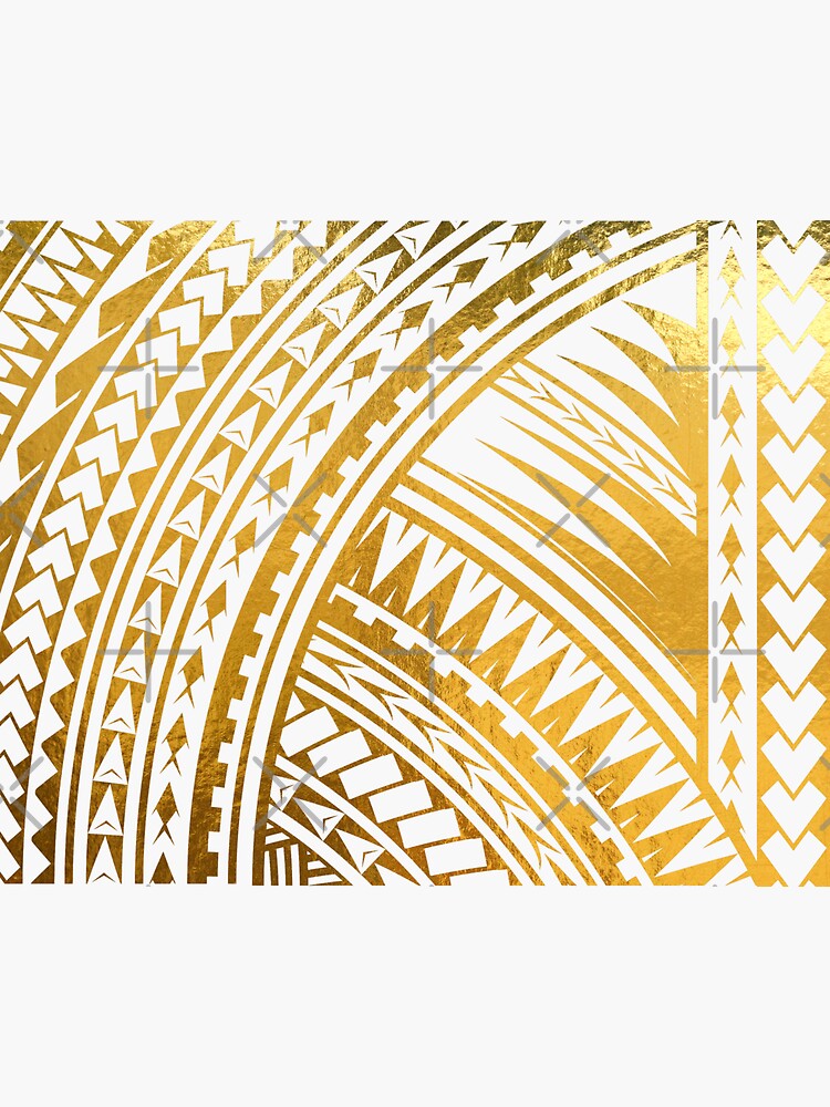 "Samoan Tatau - Gold Foil Polynesian Design Tatau" Sticker for Sale by ...