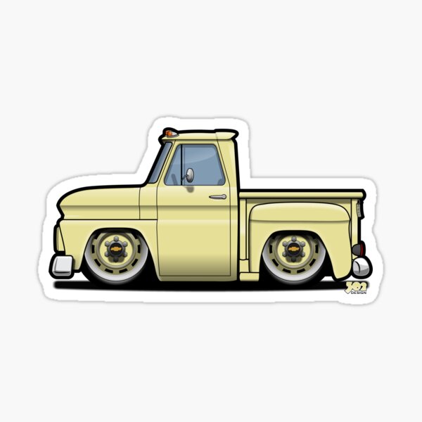 "1964 C10 Stepside (pale yellow)" Sticker for Sale by 302Design | Redbubble