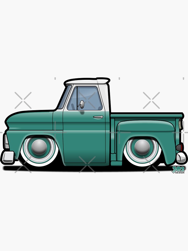 "1964 C10 Stepside (green)" Sticker for Sale by 302Design | Redbubble