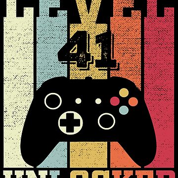 "Level 41 Unlocked Funny Video Gamer 41st Birthday Gift" Art Board ...