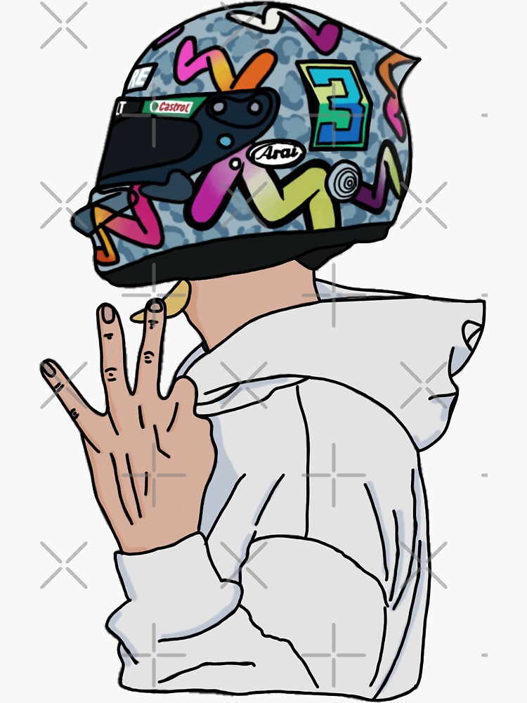 "Daniel Ricciardo-Number 3" Sticker for Sale by crashstappen | Redbubble