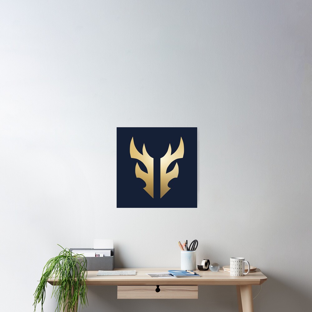 "Bot Lane ADC Role Icon W.Rift (Gold - Dark Blue BG)" Poster by ...