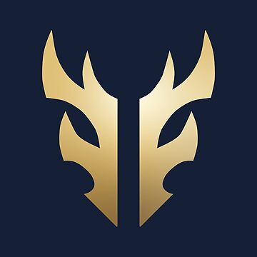 "Bot Lane ADC Role Icon W.Rift (Gold - Dark Blue BG)" Sticker for Sale ...