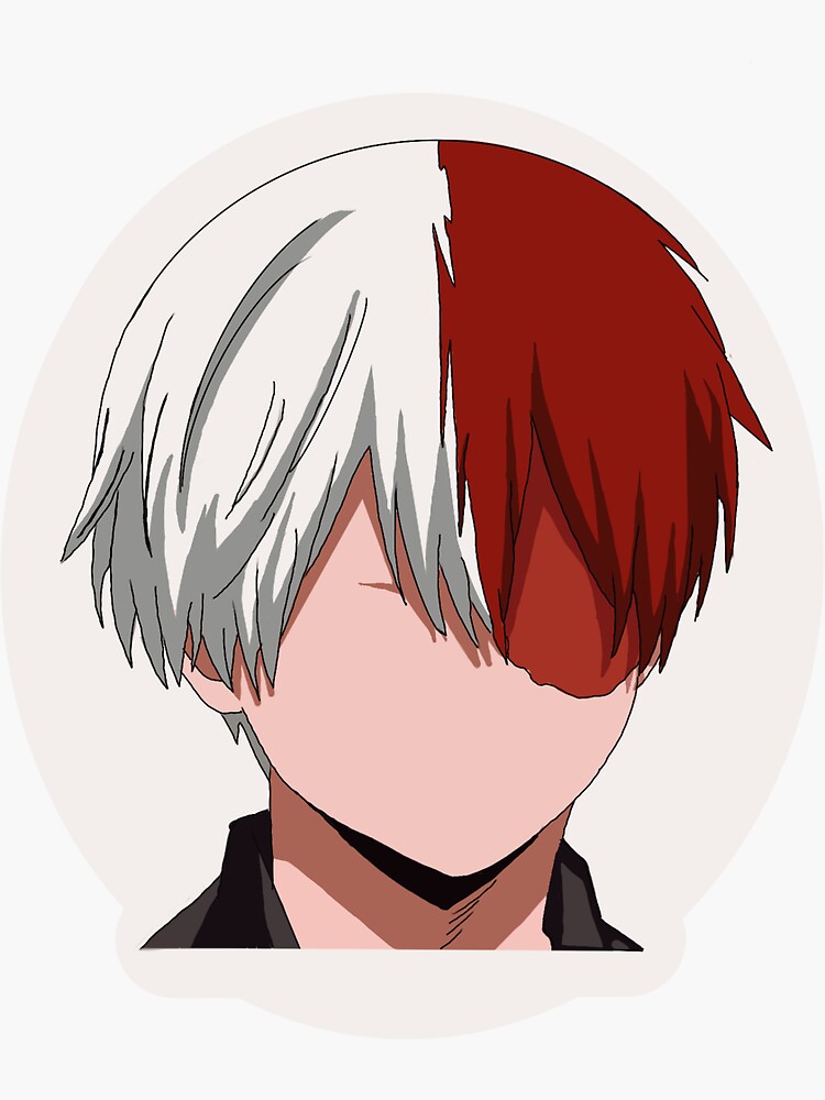 "Shoto Todoroki outline" Sticker for Sale by pxmmy | Redbubble